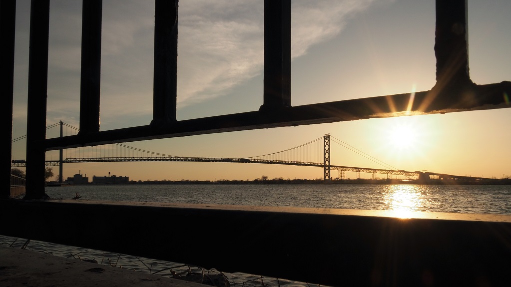 Ambassador Bridge at sunset | Traditional Iconoclast